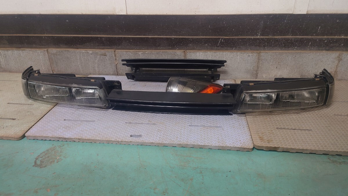 NISSAN S13 SILVIA PS13 GENUINE BRICK HEADLIGHT SET W/ GTR GRILL AND ...